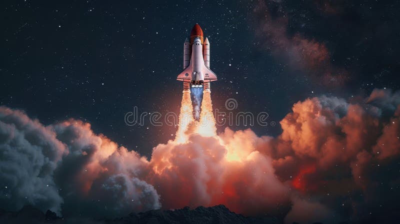 The Space Shuttle Launch. AI Generated Stock Photo - Image of stars ...