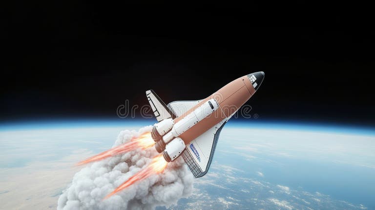 Space Shuttle Launch Ascending Above Earth S Atmosphere Dramatic ...