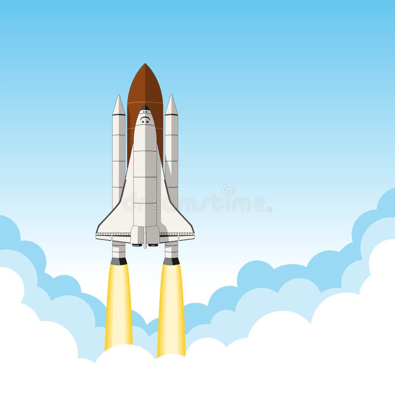 Space shuttle launch. stock vector. Illustration of ship - 108683717