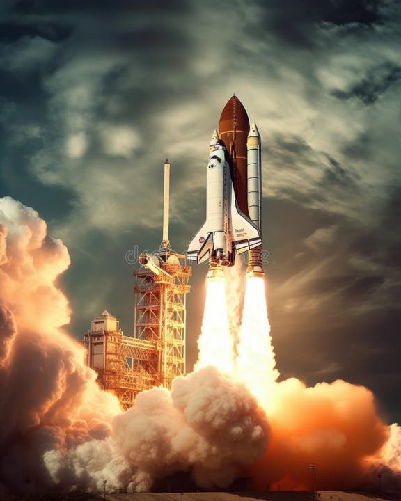 Space Shuttle Launch. Created by Generative Artificial Intelligence ...