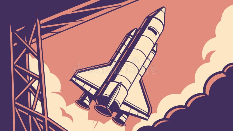 Space Shuttle Launch, Dynamic Abstract Flight Vector, Vector Design ...