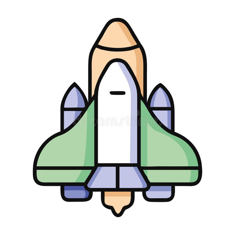 Space Shuttle Launch Exploration Icon Stock Vector - Illustration of ...