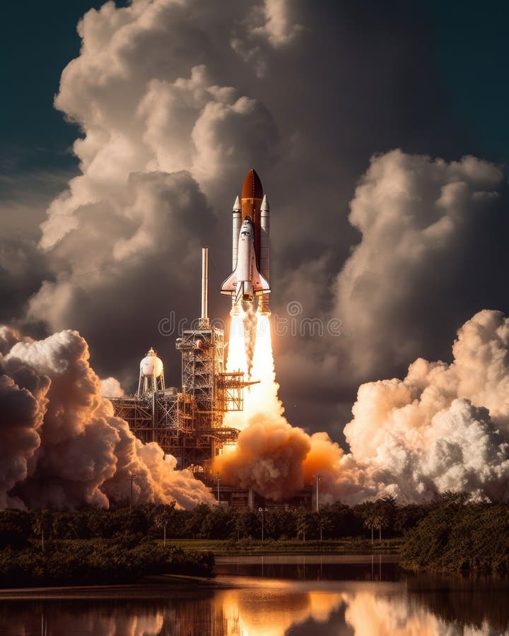 Space Shuttle Launch. Created by Generative Artificial Intelligence ...