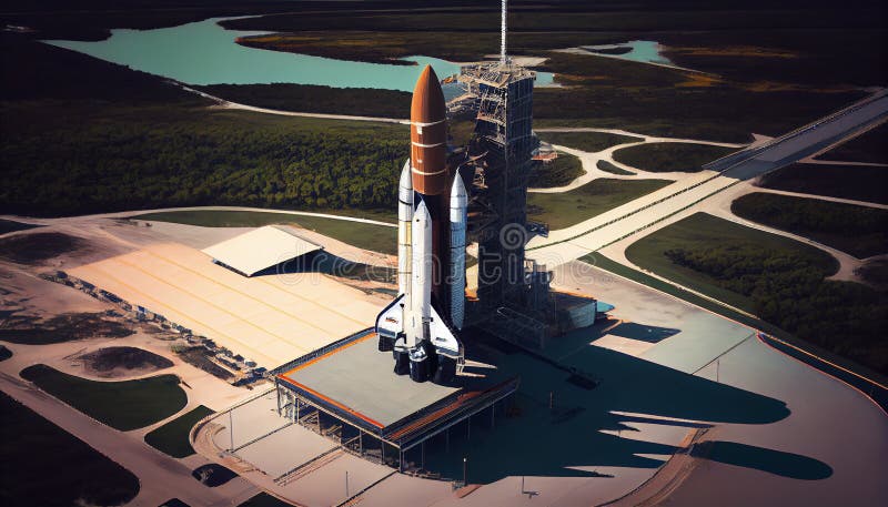 Space Shuttle Launch in the Open Space Over the Earth. Sky and Clouds ...