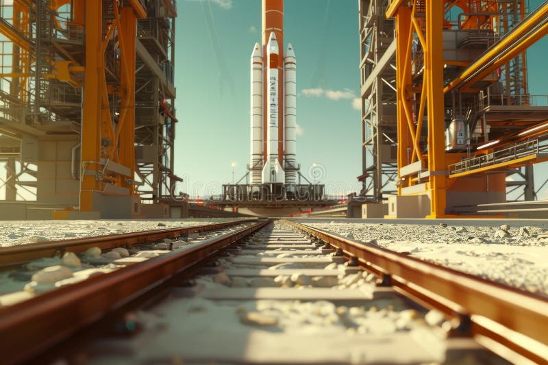 A Space Shuttle is on the Launch Pad, Ready To Take Off with Generative ...