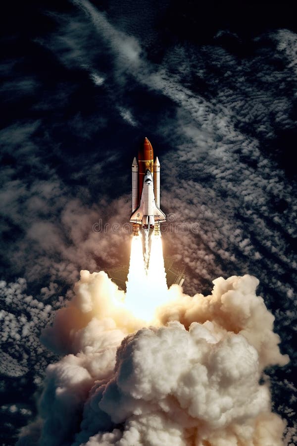 Space Shuttle Launch Taken from Space. Generative AI Stock Illustration ...