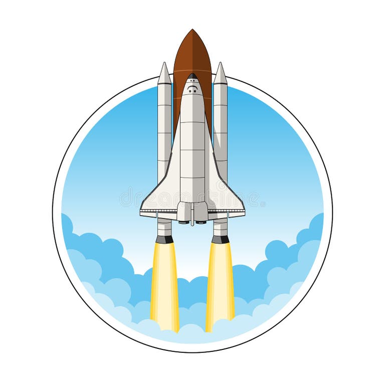 Space shuttle launch stock vector. Illustration of mission - 109637956