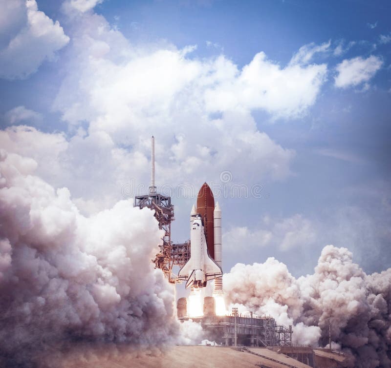 Space Shuttle Launches from Spaceport Stock Photo - Image of explorer ...