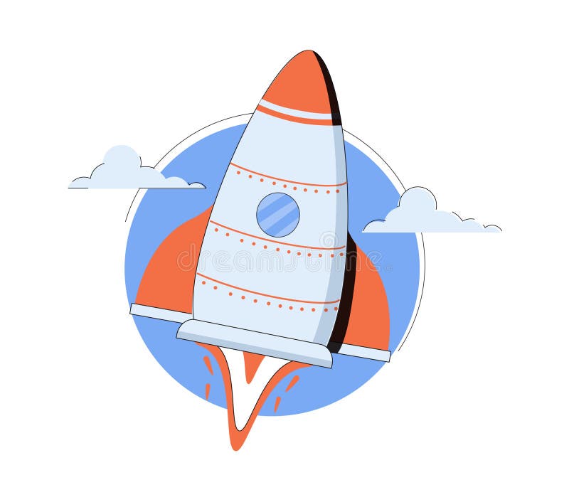 Space Shuttle Launching Adventure Galaxy Cartoon Vector Illustration ...