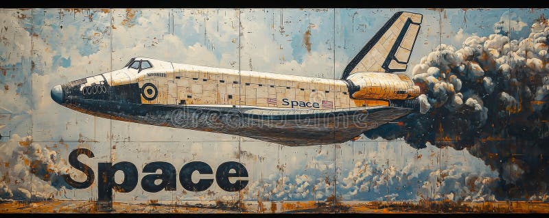 Space Shuttle Launching through Clouds of Smoke and Fire Stock Image ...