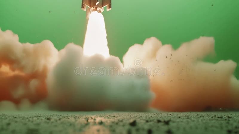 Space Shuttle Launching on Green Screen Chroma Key Background Stock ...