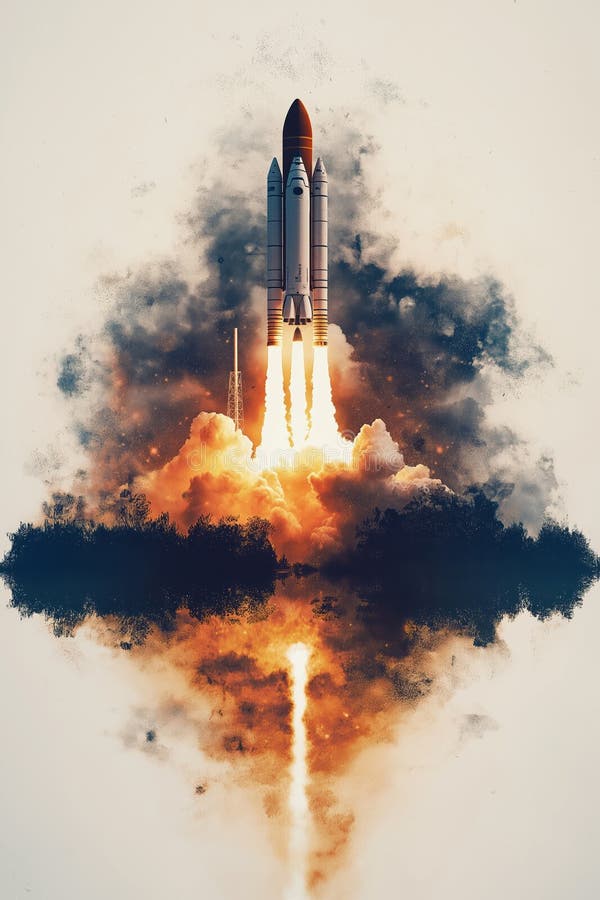 Space Shuttle Launching Leaving Earth S Atmosphere Stock Image - Image ...