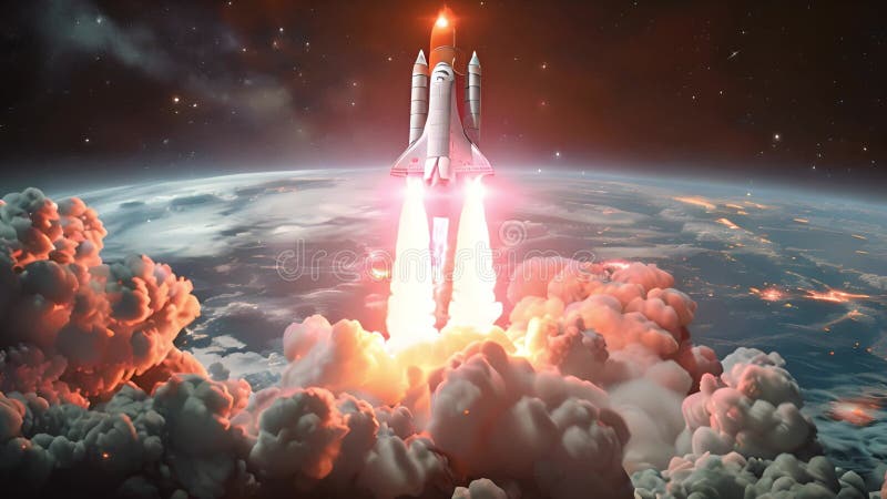 Space Shuttle Launching into Orbit Stock Video - Video of innovation ...