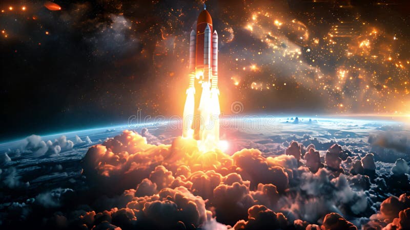 Space Shuttle Launching into the Sky Stock Footage - Video of launch ...