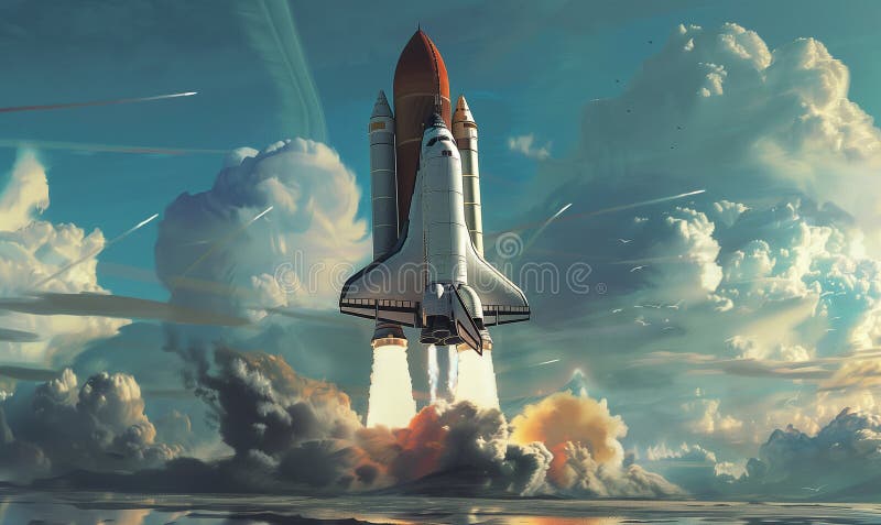 Space Shuttle Launching, Spaceship Taking Off, Discovery and ...
