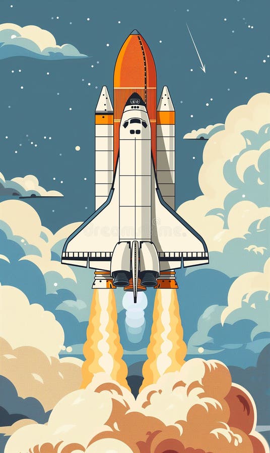 Space Shuttle Launching, Spaceship Taking Off, Discovery and ...