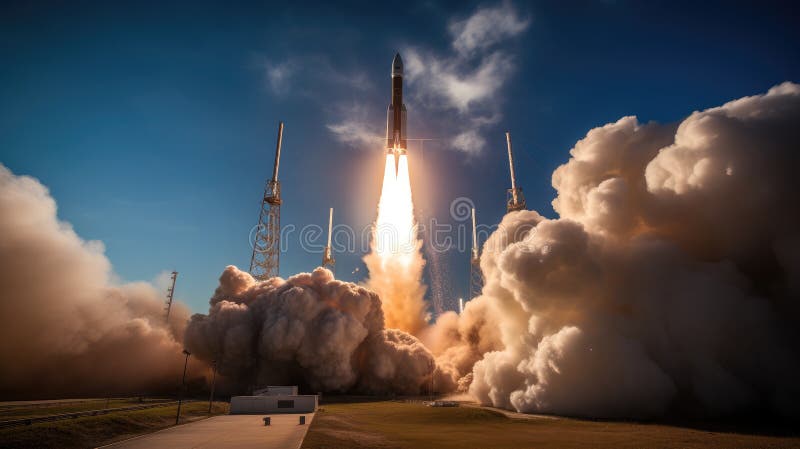 Space shuttle lift off stock illustration. Illustration of cosmos ...