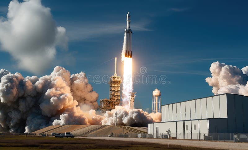 The Space Shuttle Lifts Off from Its Launchpad, Launching a Rocket into ...