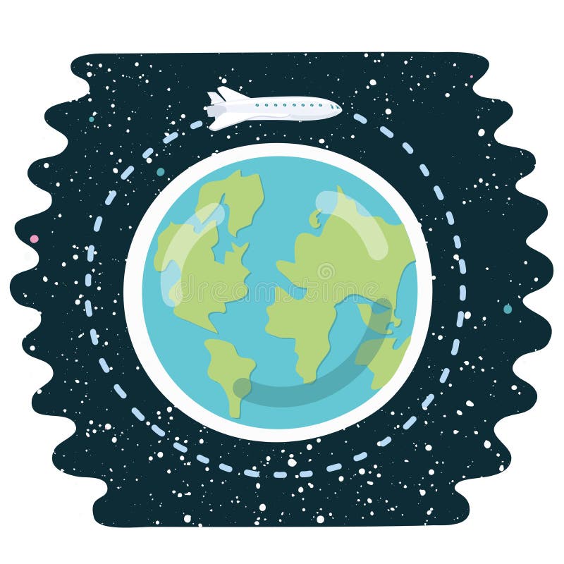 Space Shuttle Orbit Around the Earth - Vector Illustration Stock Vector ...
