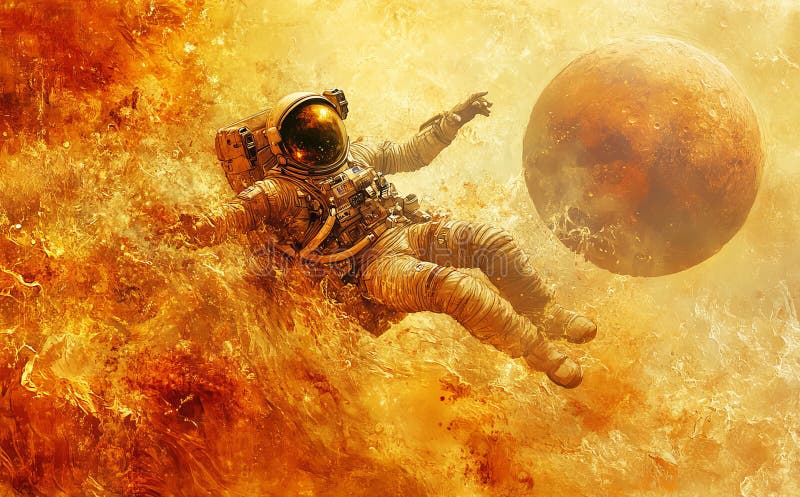 Space Shuttle Over Venus with Astronaut in Front of Planet. NASA Image ...