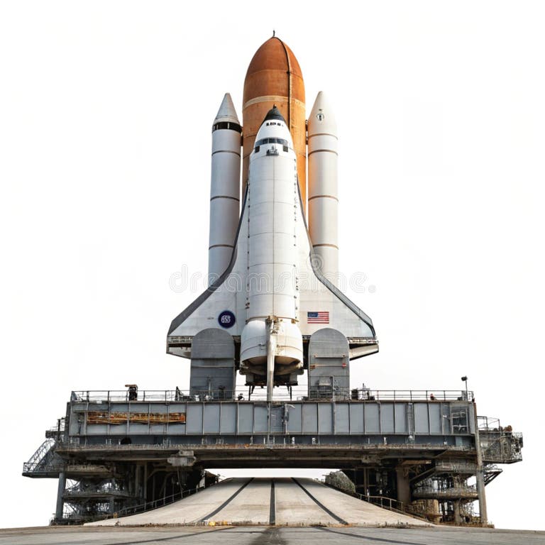 Space Shuttle Ready for Launch Isolated on Transparent Background Stock Illustration ...