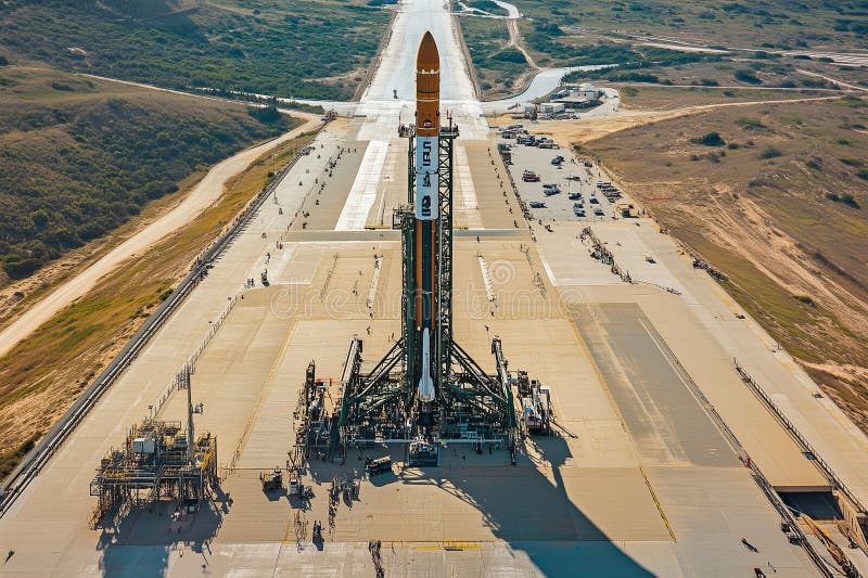 Space Shuttle Ready for Launch on Launch Pad Stock Illustration ...