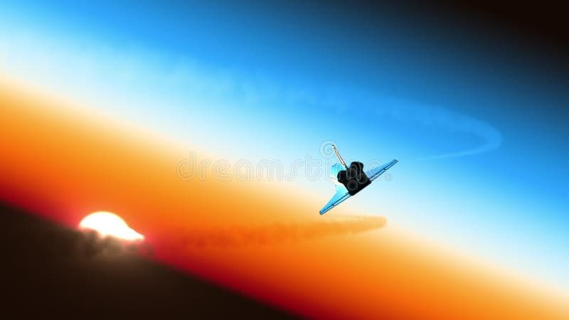 Space Shuttle Reentry through Atmosphere Stock Video - Video of ...