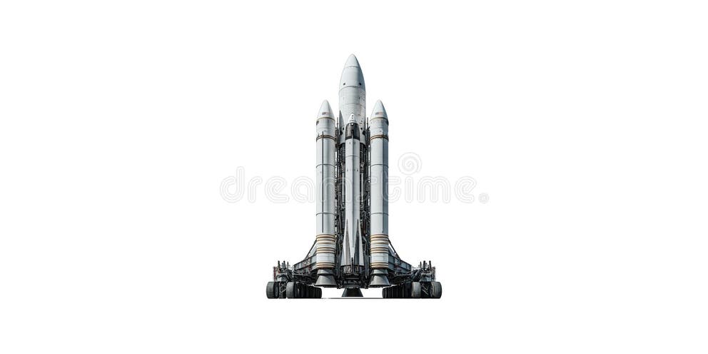 Space Shuttle with Rocket Boosters and Landing Gear Isolated on ...
