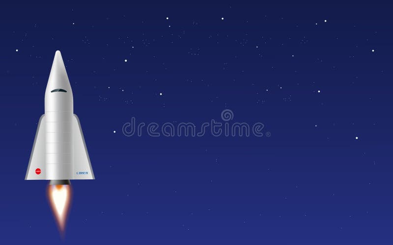 Space Shuttle Rocket Launch in the Night, 3D Realistic Vector ...