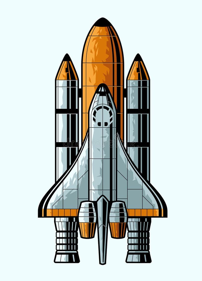 Space Shuttle Rocket with Rocket Launcher Stock Vector - Illustration ...