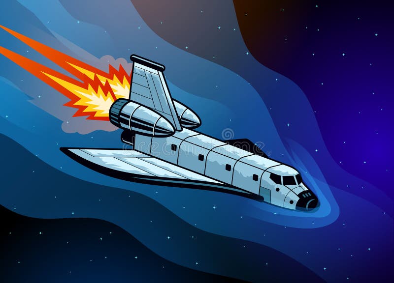 Space Shuttle Ship in the Space Stock Vector - Illustration of future ...