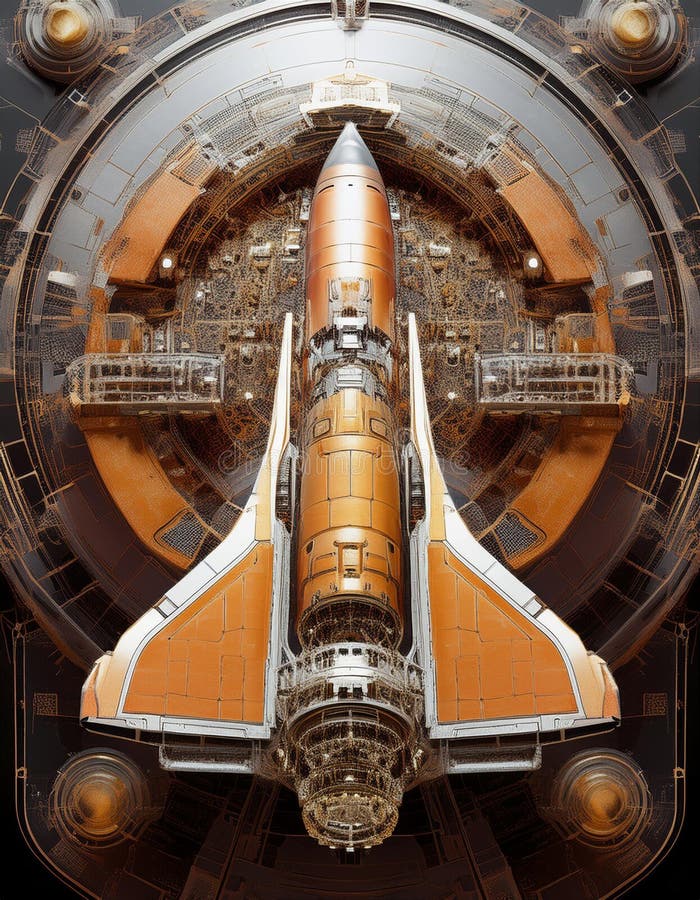 A Space Shuttle is Shown in a Close Up of a Futuristic Space Station ...