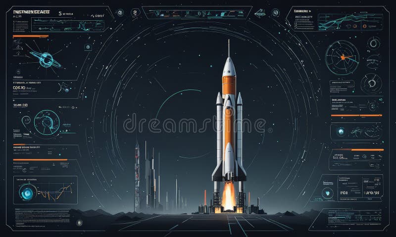 Space Shuttle is Shown in this Graphic Stock Illustration ...