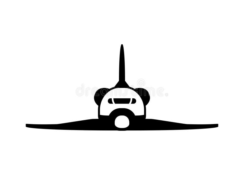 Space Shuttle. Simple Illustration in Black and White. Front View ...