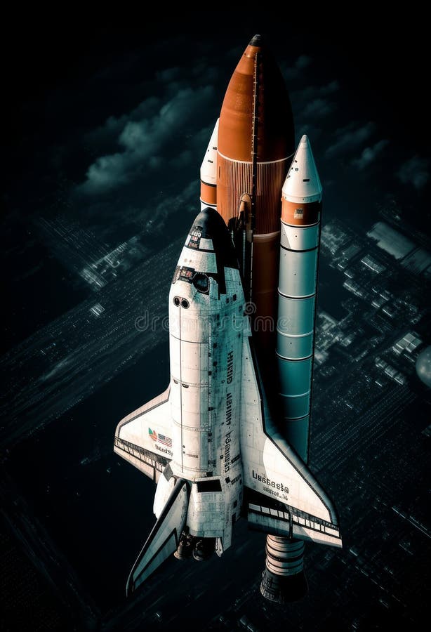 A Space Shuttle in the Sky Generative AI Stock Illustration ...