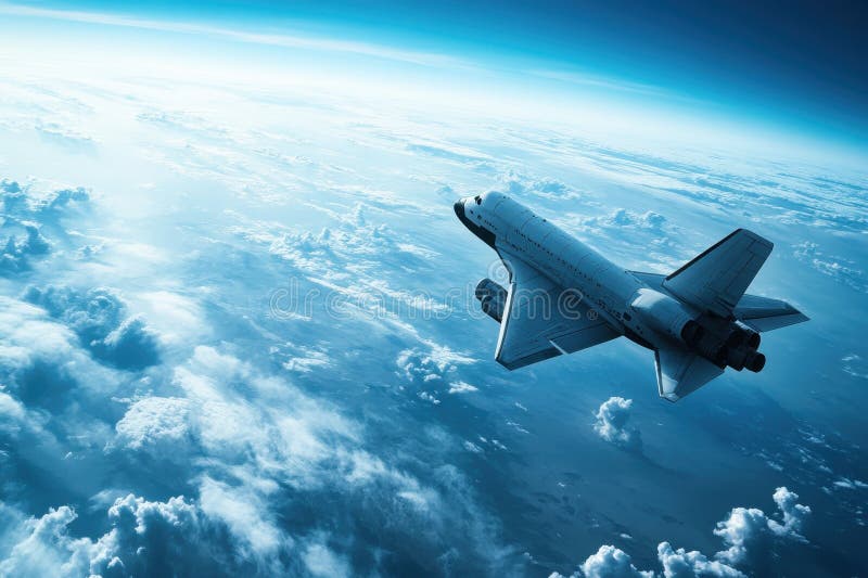 Space Shuttle Soaring through the Clouds during a Daytime Launch from ...
