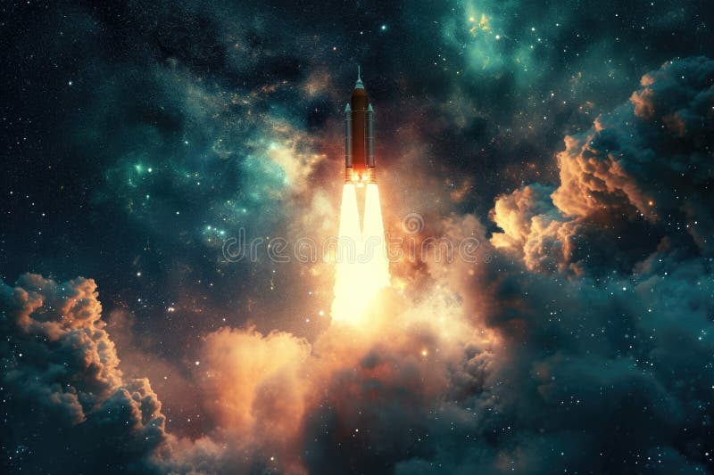 A Space Shuttle Soaring through the Sky. Perfect for Illustrating Space ...