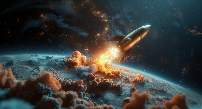 Space Shuttle Flying through the Sky Stock Image - Image of launch ...