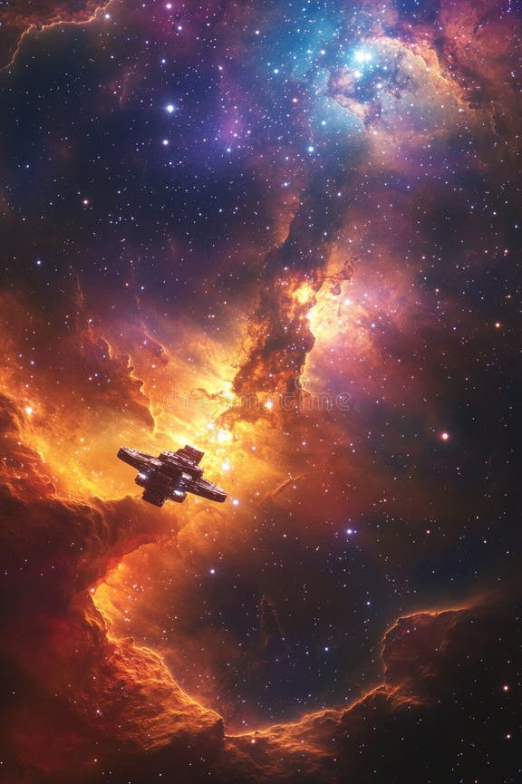 A Space Shuttle Soaring through a Starry Galaxy Stock Photo - Image of ...