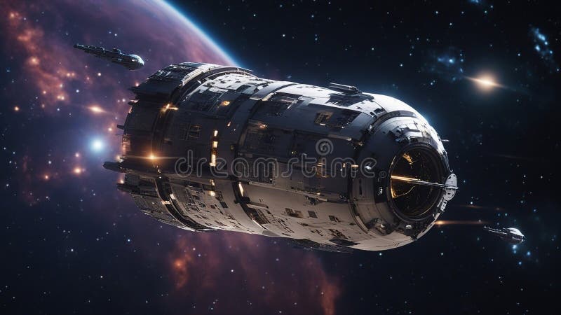 Space Shuttle and Space Spaceship in Deep Space, Spacecraft Flying ... Space Shuttle and Space Spaceship in Deep Space, Spacecraft Flying ...