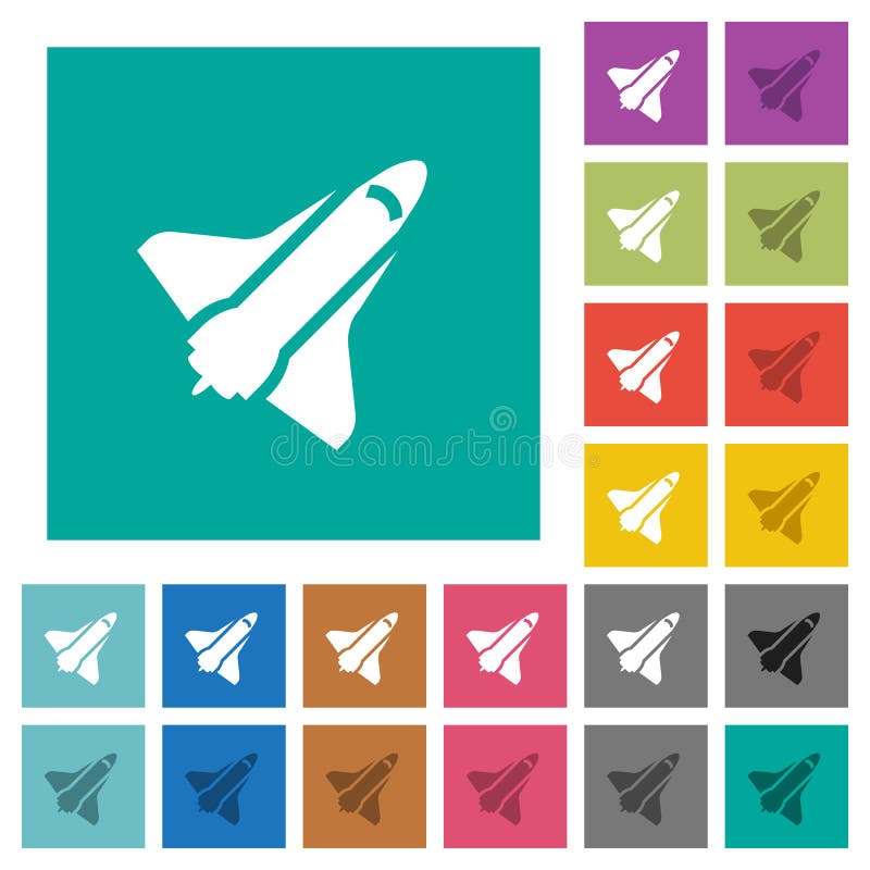 Space Shuttle with Launchers Round Flat Multi Colored Icons Stock Vector - Illustration of ...