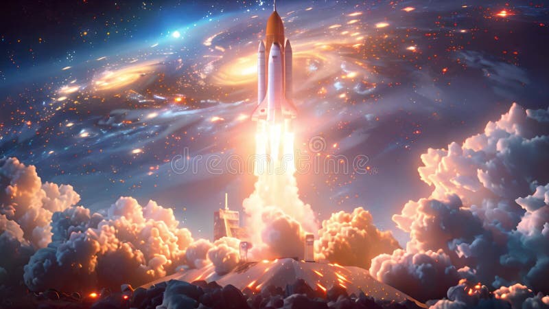 Space Shuttle Soaring through the Sky Stock Footage - Video of ...