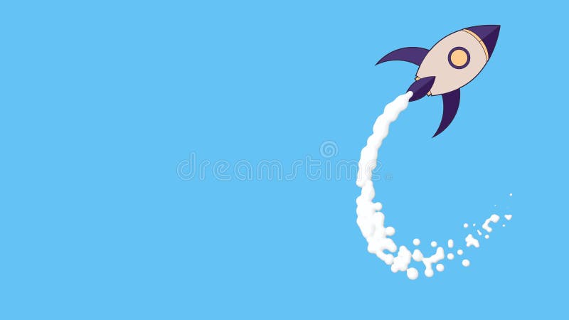 Space Shuttle Take-off Animation. Rocket Flying Cartoon Style Anime ...