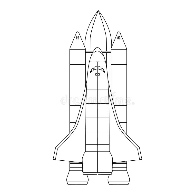 Space Shuttle Takes Off Contour Linear Style. Vector Stock Vector ...