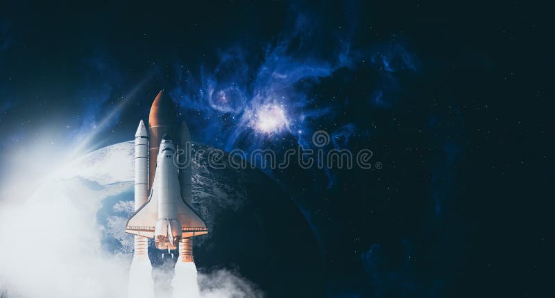 Space Shuttle Takes Off into Space. Elements of this Image Furnished by ...