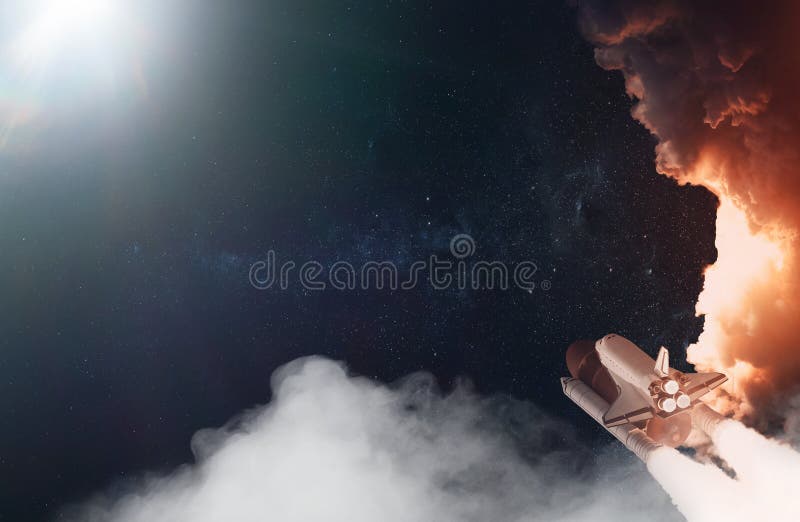 Space Shuttle Takes Off into Space. Elements of this Image Furnished by ...