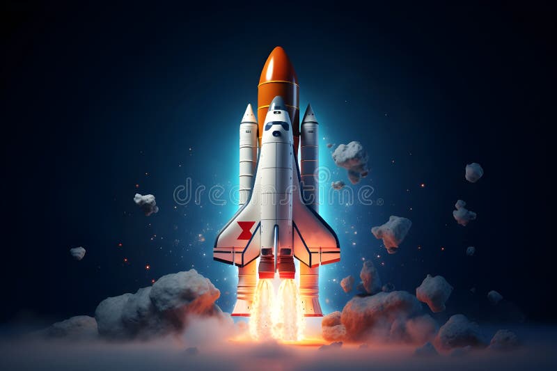 Space Shuttle Taking Off into Space - Ai Generated Stock Illustration ...