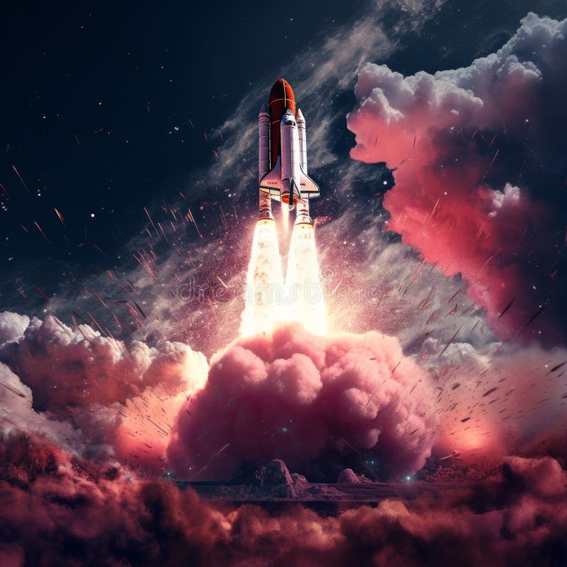 A Space Shuttle Taking Off from a Rocket Launch Stock Image - Image of ...