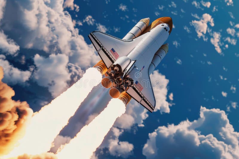 A Space Shuttle Taking Off into the Sky. Suitable for Science and ...