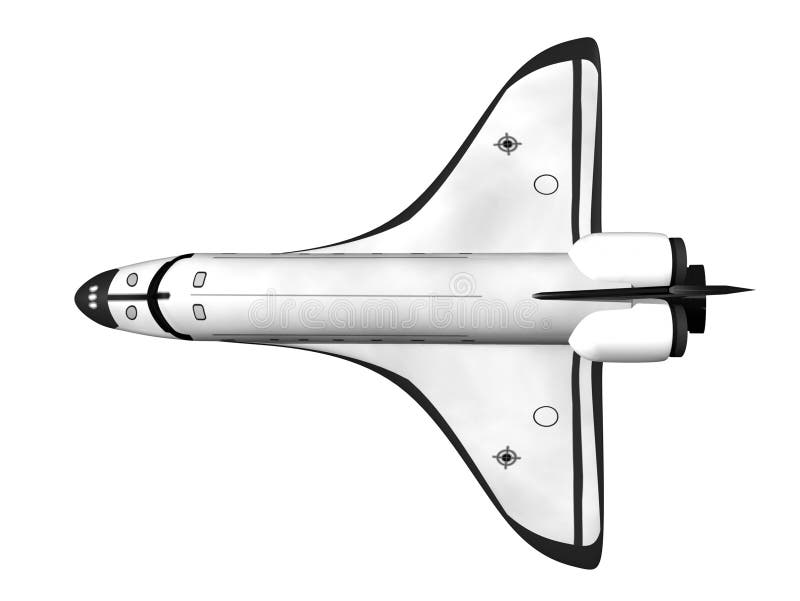 Space Shuttle Top View on Black Stock Illustration - Illustration of ...